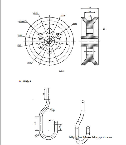 Bài tập vẽ 3d - autocad,inventer,solidwork... ~ MECHIASE24