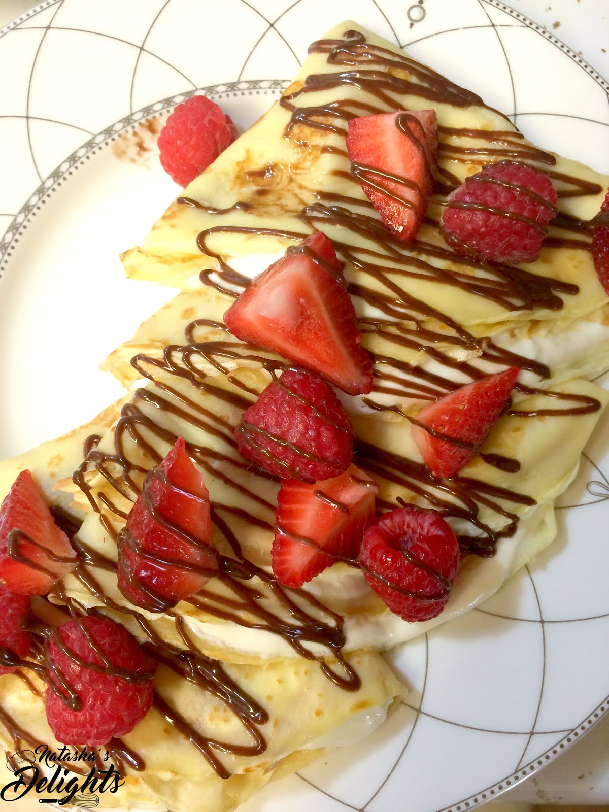 Berry Filled Crepes With Honey Greek Yogurt Filling