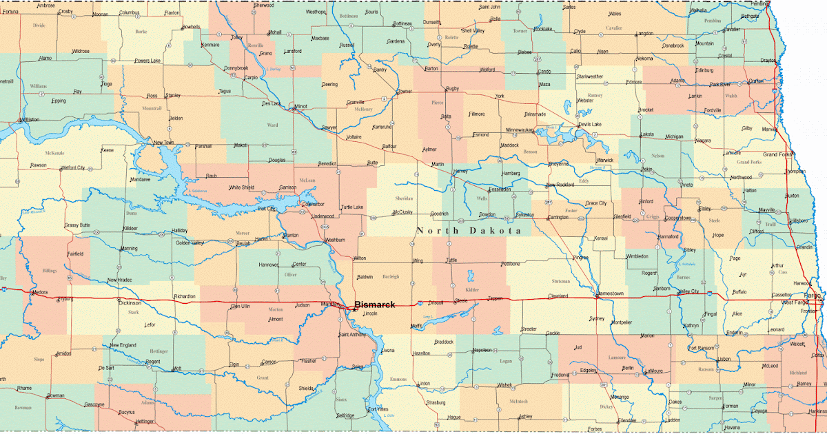 North Dakota Map