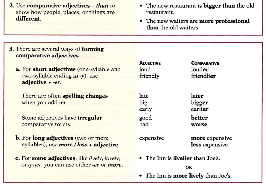 ENGLISH 2 AT ESPE: comparatives grammar