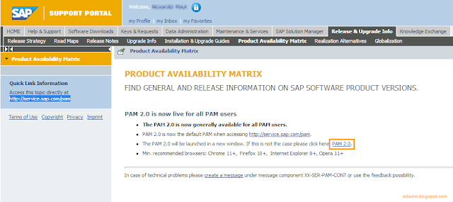 sidadm: Product Availability Matrix (PAM)