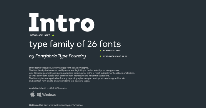 for free font: Intro Font