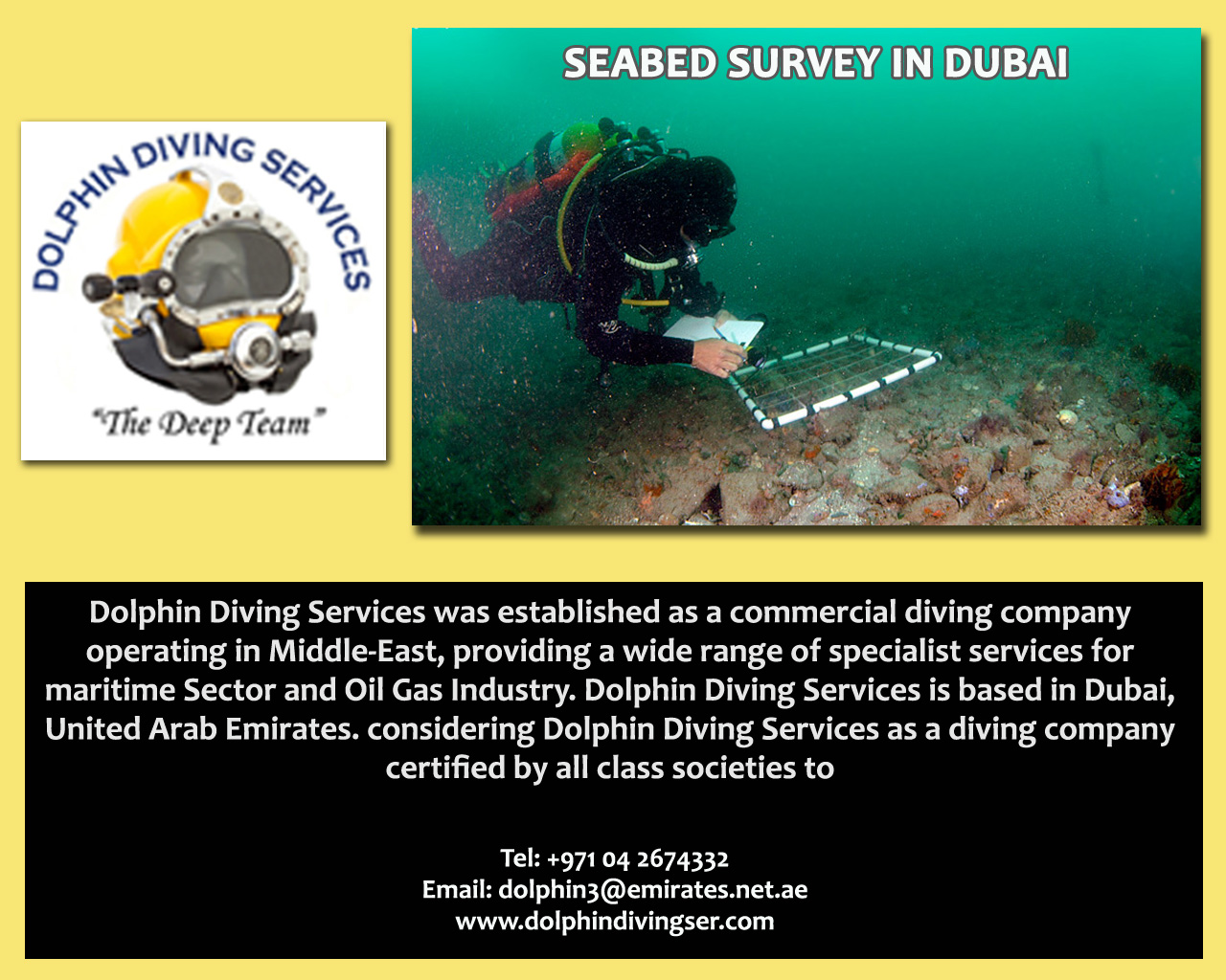 Welcome to Dolphin Diving Services: Seabed Surveyi n Dubai