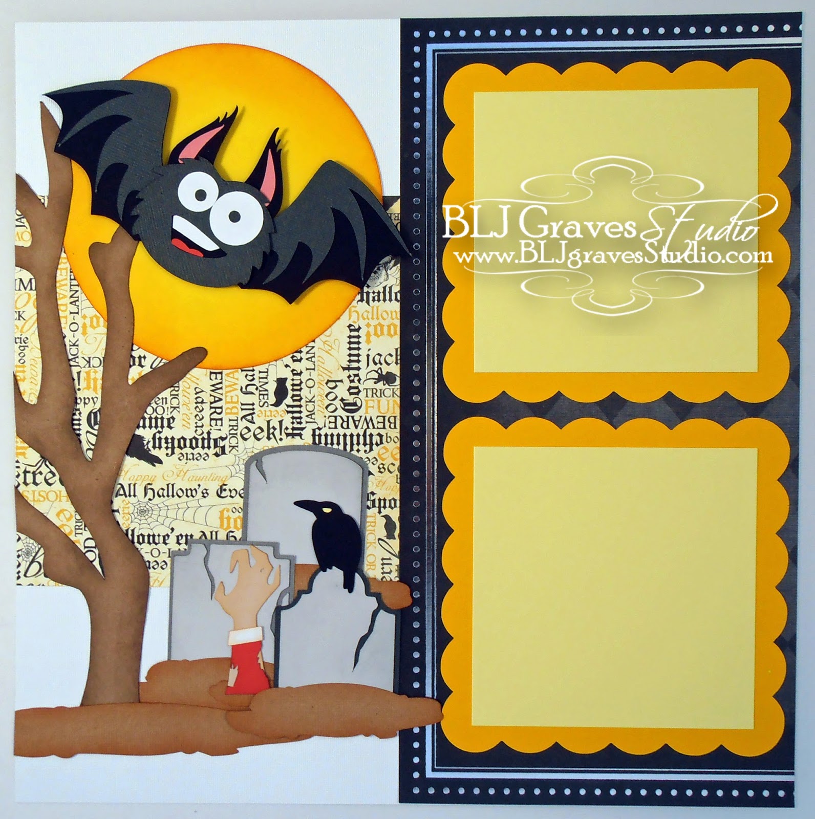 BLJ Graves Studio: Haunted House Scrapbook Layout