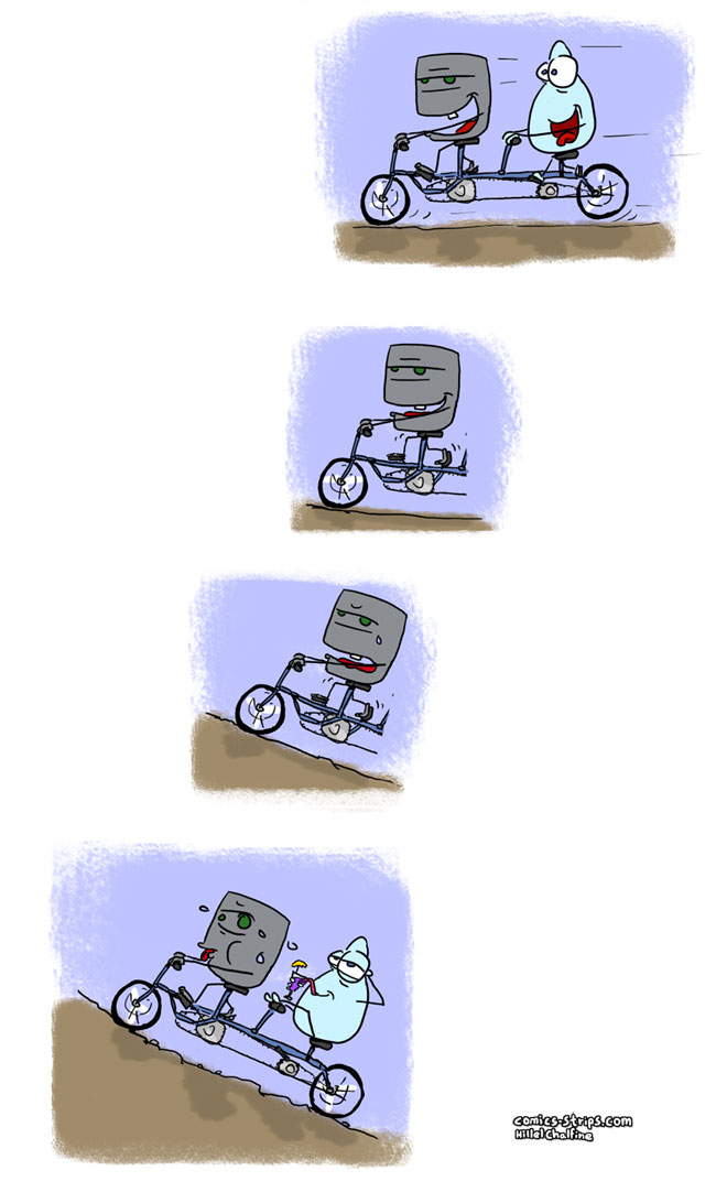 comics-strips: comics strips - Tandem bike
