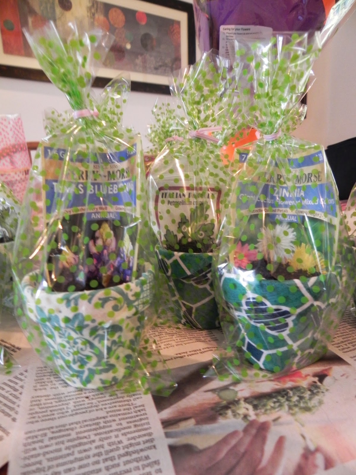 The Babes Ruth: Mini Potted Plants // Baby Shower Favors