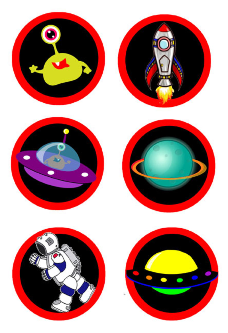 Printable Funky Space Discs