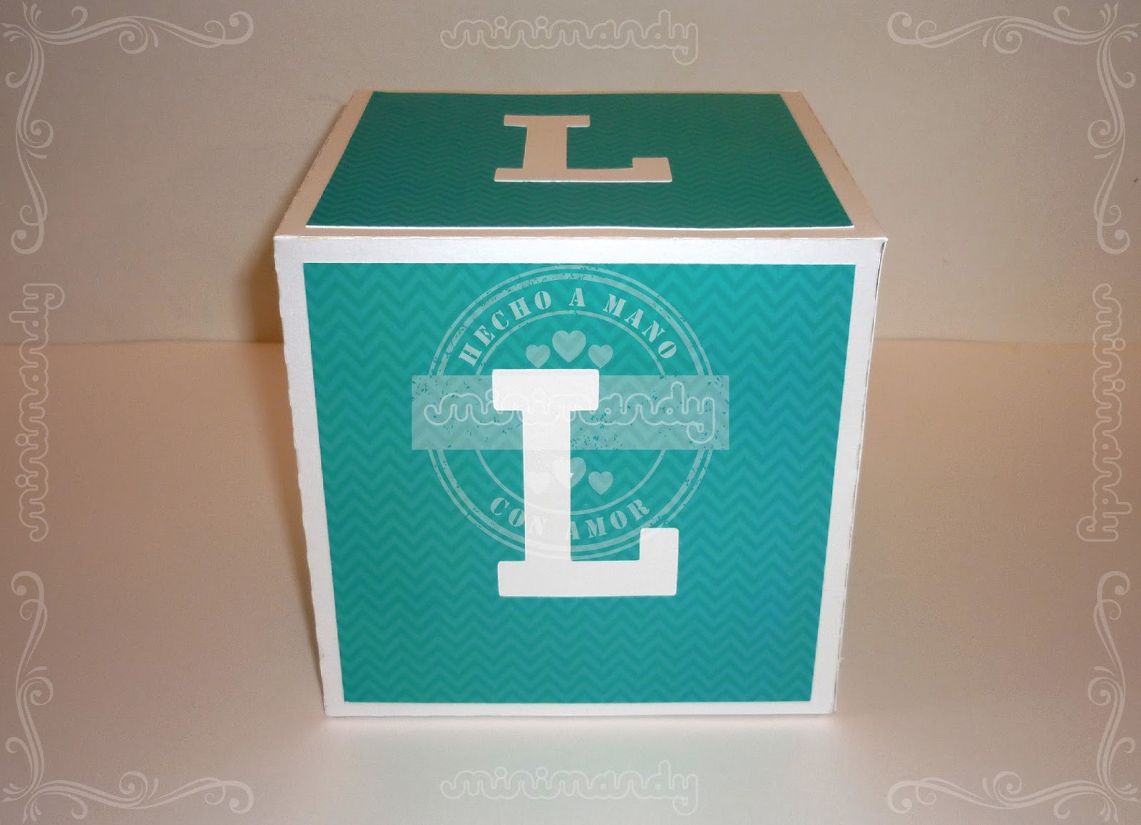 MinimandySign: Cubos de papel con letras. Baby Shower