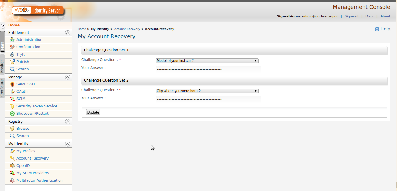 SOA Security: Identity management feature with WSO2 Identity Server