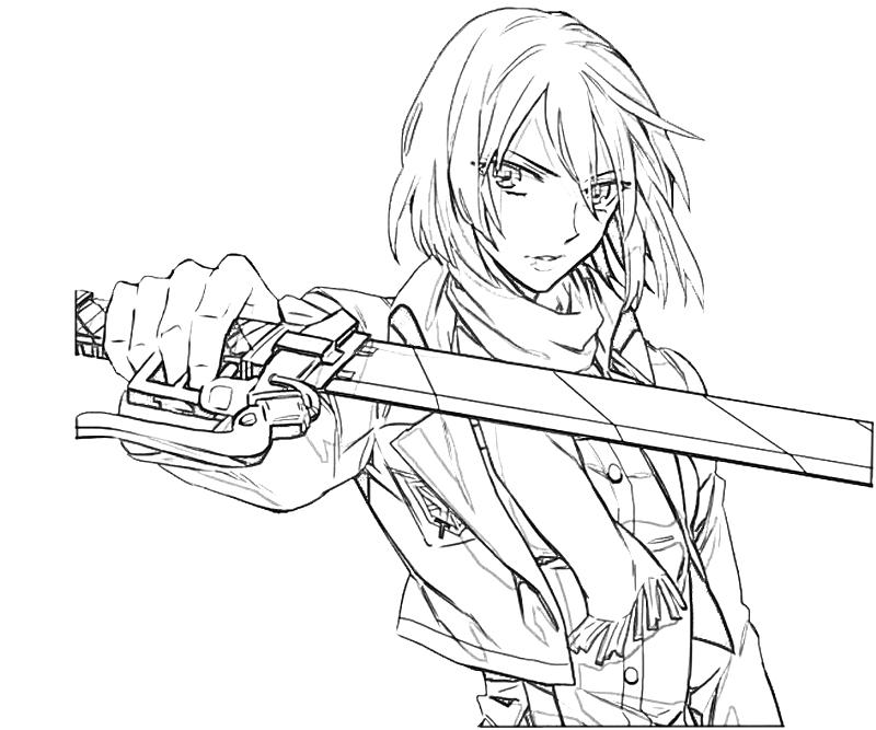 Mikasa Ackerman Chibi Coloring Pages