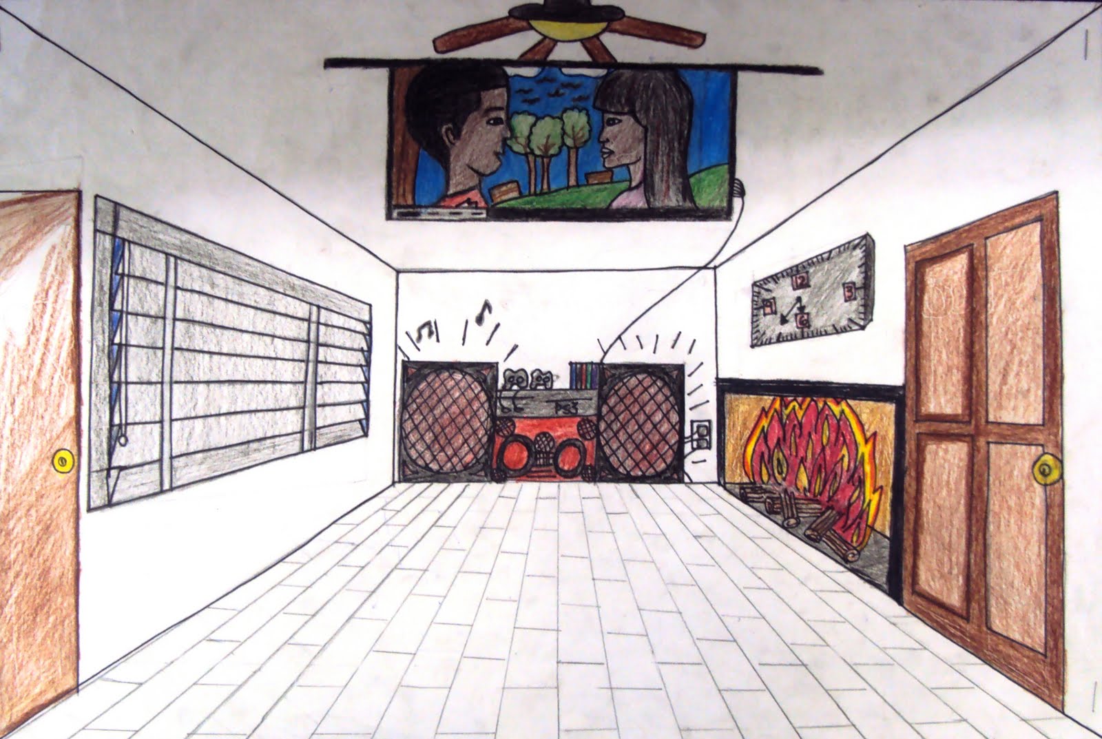 Art 1: One Point Perspective Room