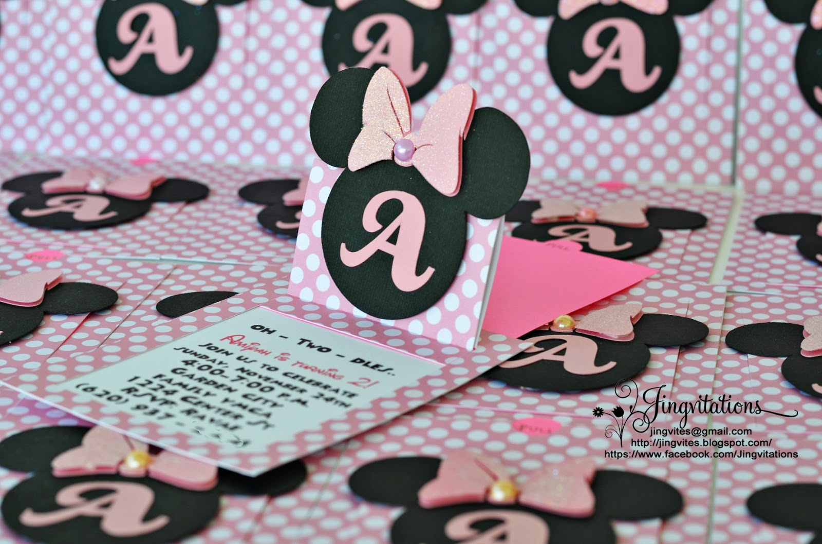 Handmade Minnie Mouse Invitations