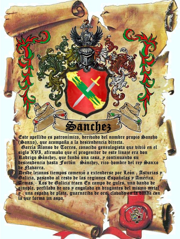 apellidolandia: Escudo familiar Sanchez Segura