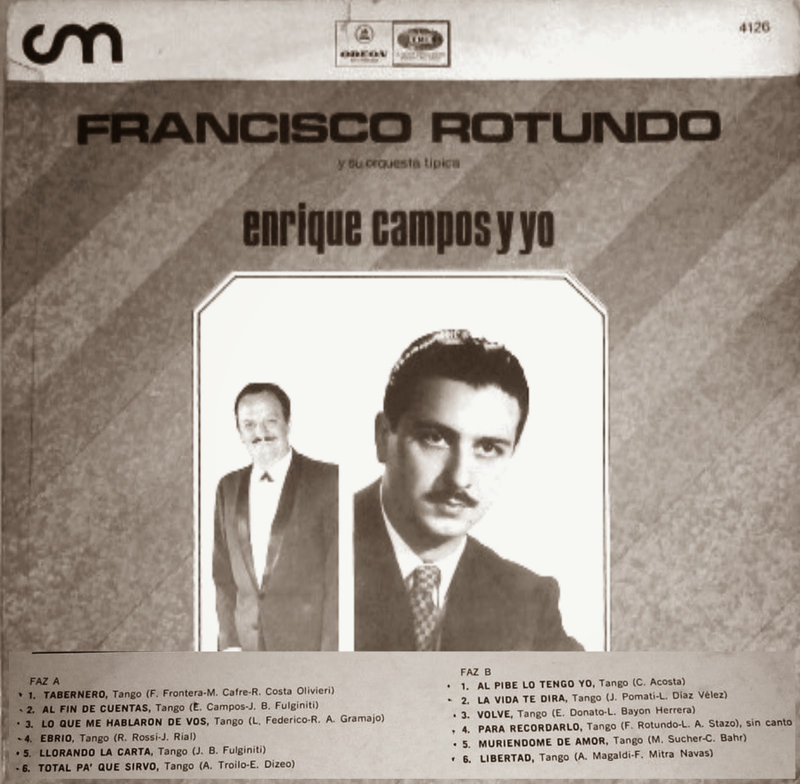 TANGO Y FOLKLORE ARGENTINO: Francisco Rotundo y el cantor de tangos