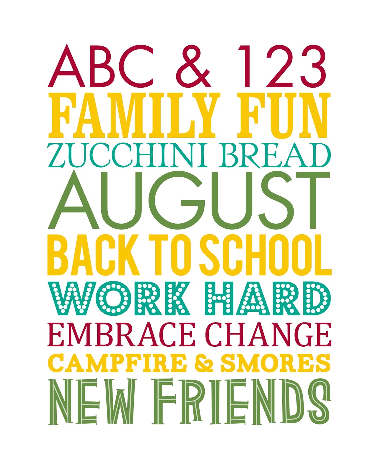 {cm2}: Can it be true... August is tomorrow? (FREE Subway Art Printable}