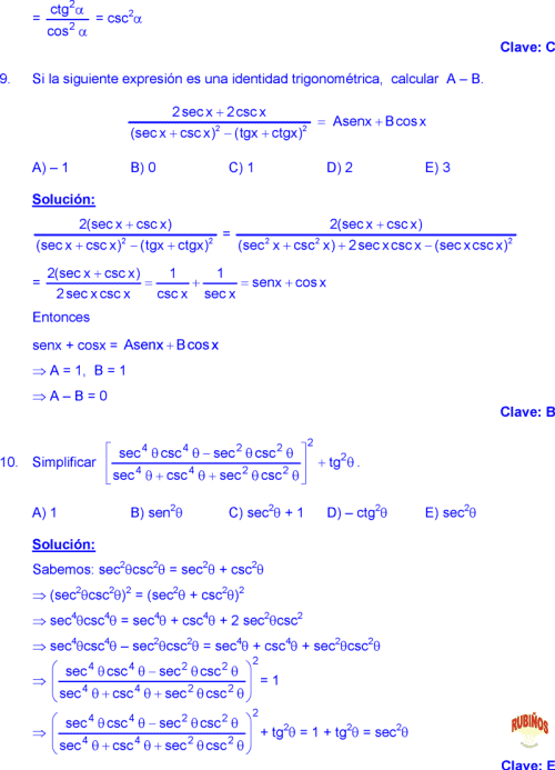 IDENTIDADES TRIGONOMETRICAS EJERCICIOS RESUELTOS EN PDF