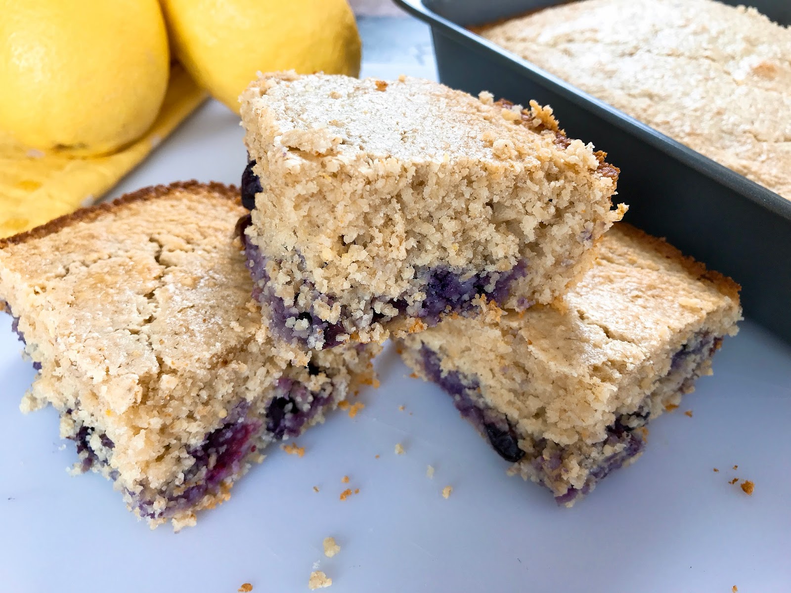 Healthy Flourless Lemon-Blueberry Cake