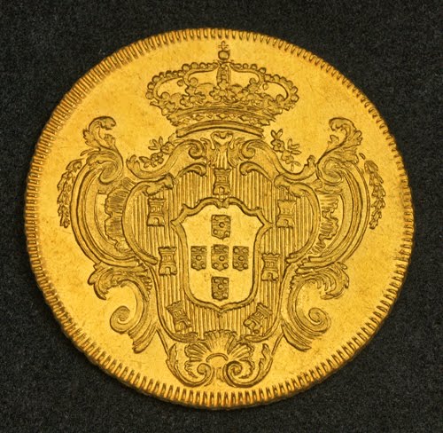 Brazilian Gold Coins 6400 Reis Gold Coin of 1786 Maria I & Peter III ...