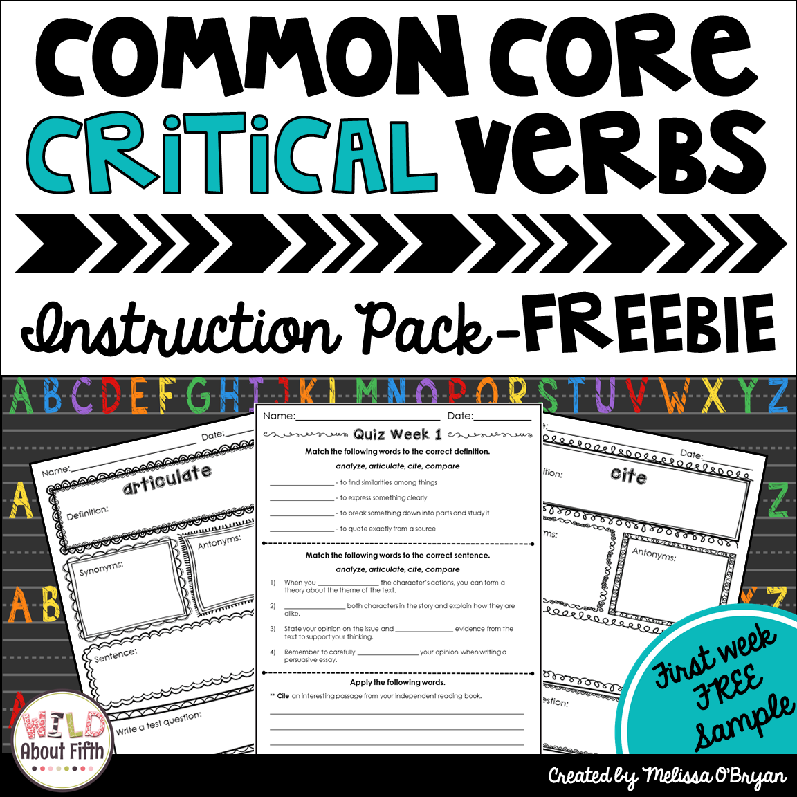 FREE SAMPLE ALERT - Common Core Critical Verbs Instruction Pack | Wild ...