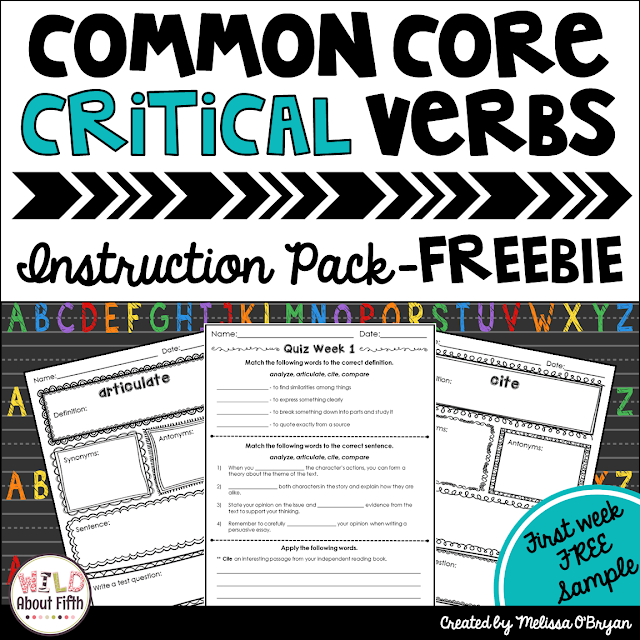 FREE SAMPLE ALERT - Common Core Critical Verbs Instruction Pack | Wild ...