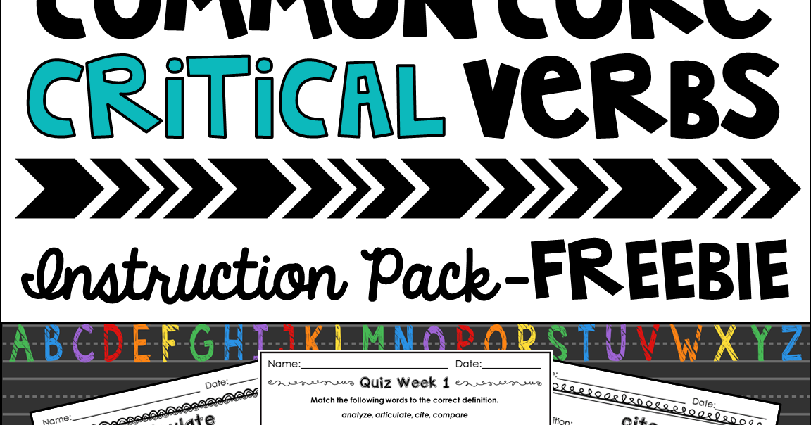 FREE SAMPLE ALERT - Common Core Critical Verbs Instruction Pack | Wild ...