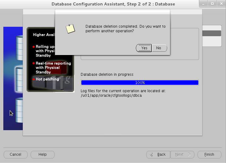 Deleting an oracle 11g database instance