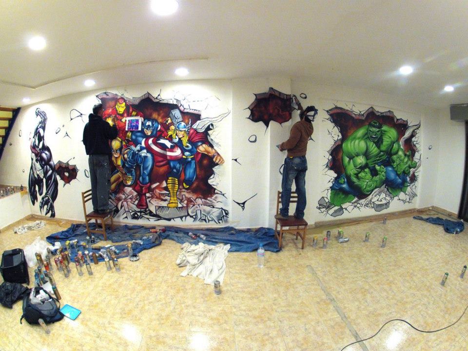 Marvel comics graffiti