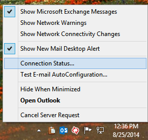 Outlook Connection Status Shows "Clear [Anonymous]" and "SSL [No ...