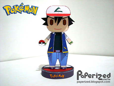 Pokemon : Ash Ketchum Papercraft | Paperized Crafts