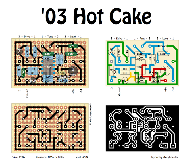 Perf and PCB Effects Layouts: Crowther Audio '03 Hot Cake