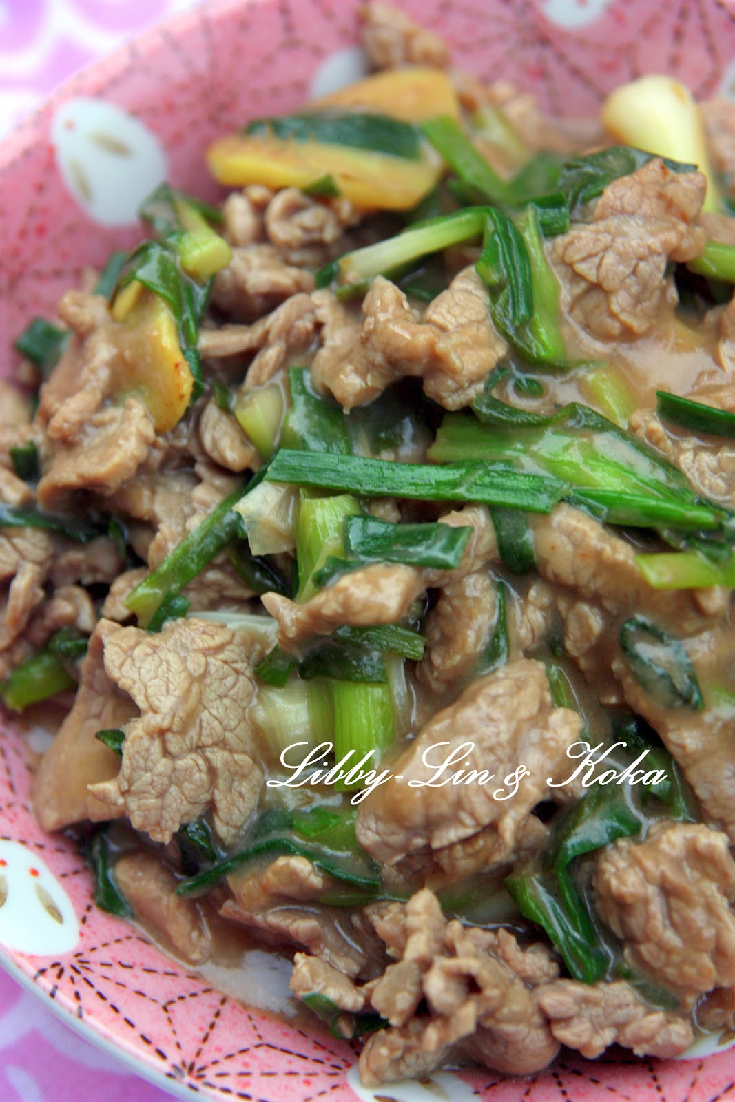 Libby-Lin & Koka: Stir Fried Beef Slices with Spring Onion & Ginger