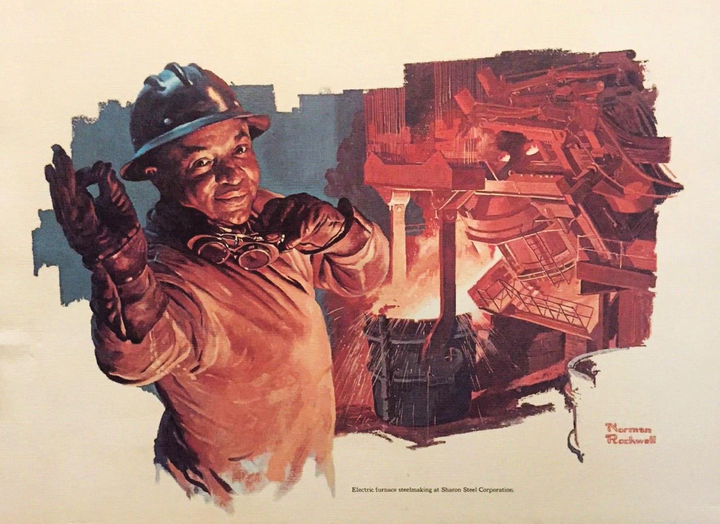 New Wow, Norman Rockwell Did A Serial Of Paintings For A Steel Mill ...
