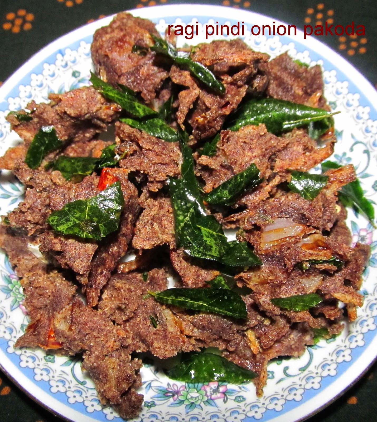 Sivani's Kitchen: Ragi Pindi Onion Pakoda / Finger Millet Onion Fritters