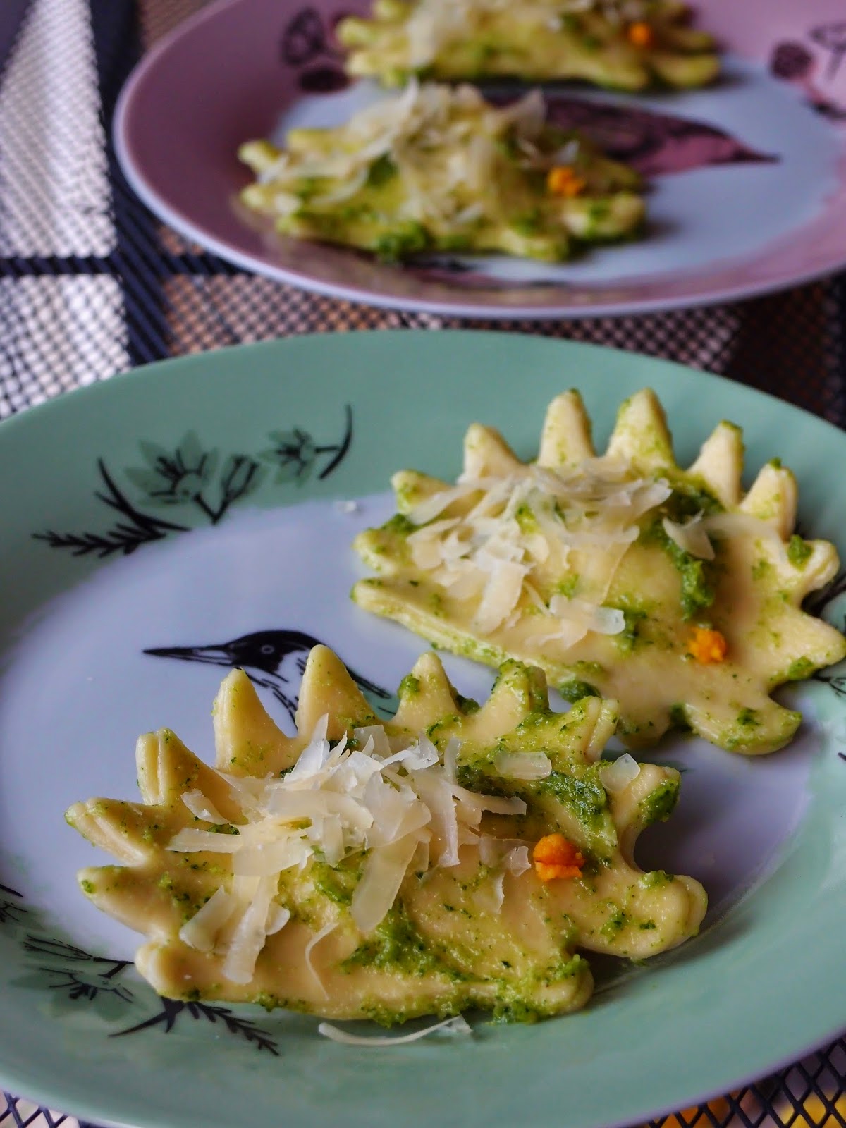 The VegHog: Grilled pepper ravioli in hedgehog shapes