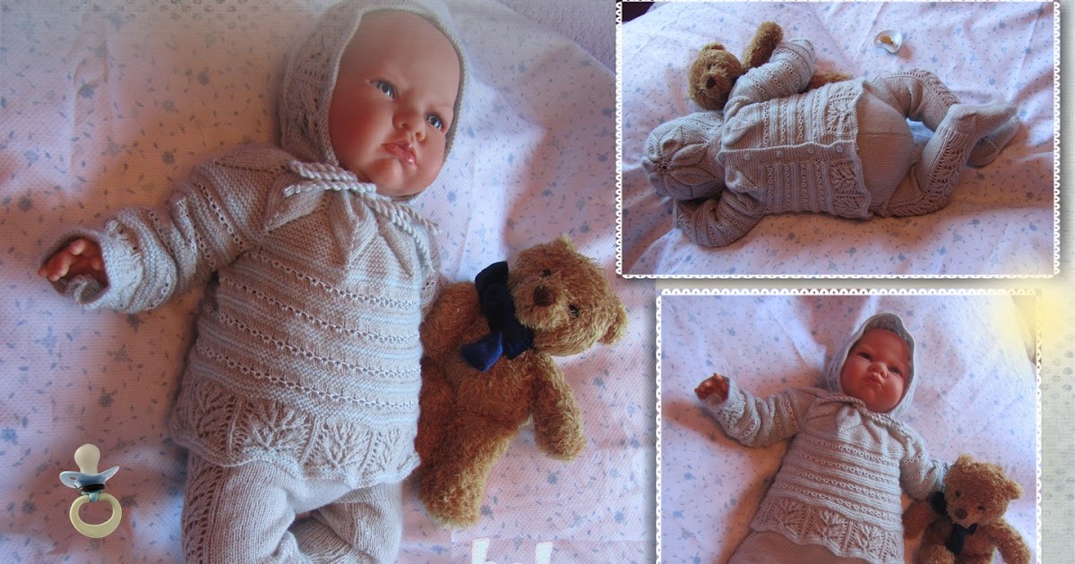 El rincón de Chelo: Conjunto azul y gris para bebé