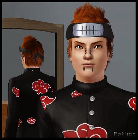 Naruto Sims 3: Pain's piercings bu Rakime