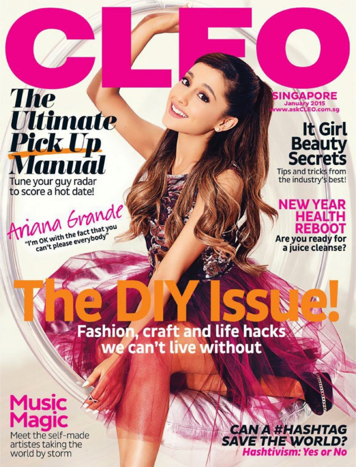 Ariana Grande features as the Cleo Magazine Singapore January 2015 ...