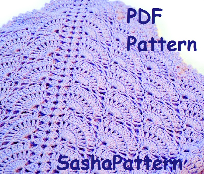 Sasha Patterns: Crochet square afghan - baby blanket - lace shell ...