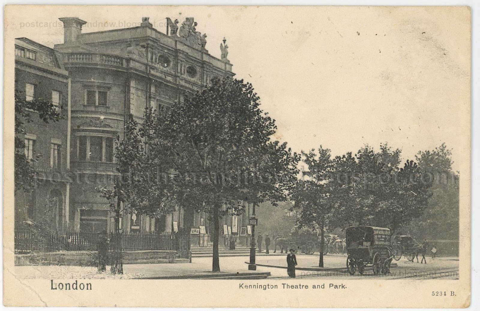 Postcards Then and Now: Kennington, South London, The Theatre c1904