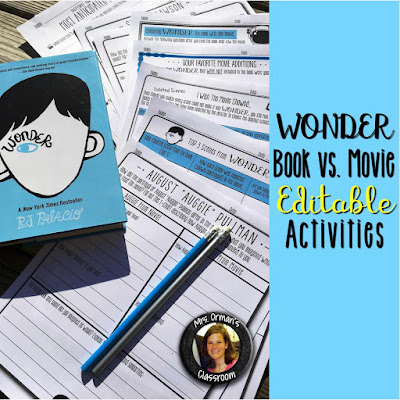 Mrs. Orman's Classroom: Wonder Movie Compare/Contrast Activities