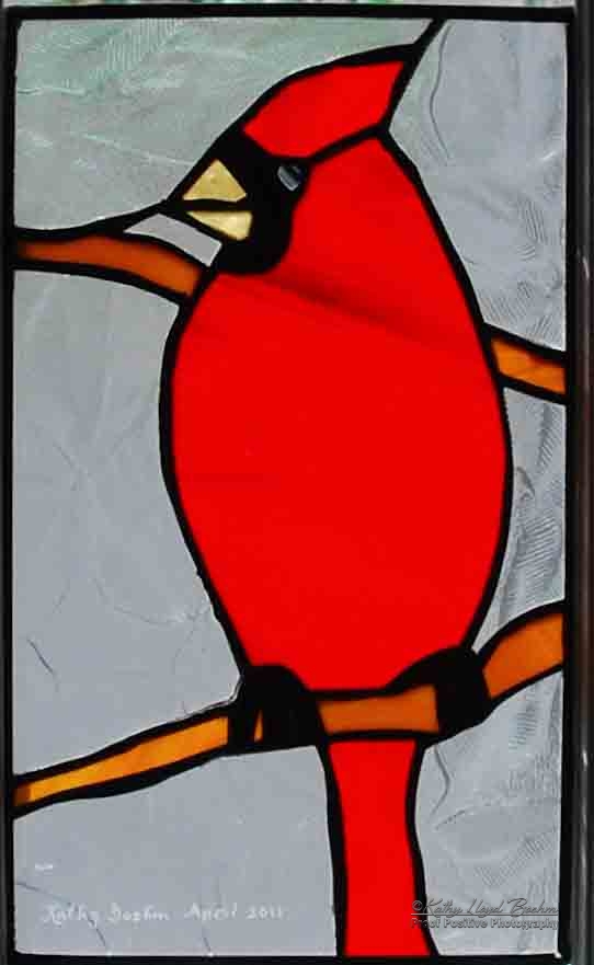 Boehm Stained Glass Blog: Stained Glass Cardinal complete and installed