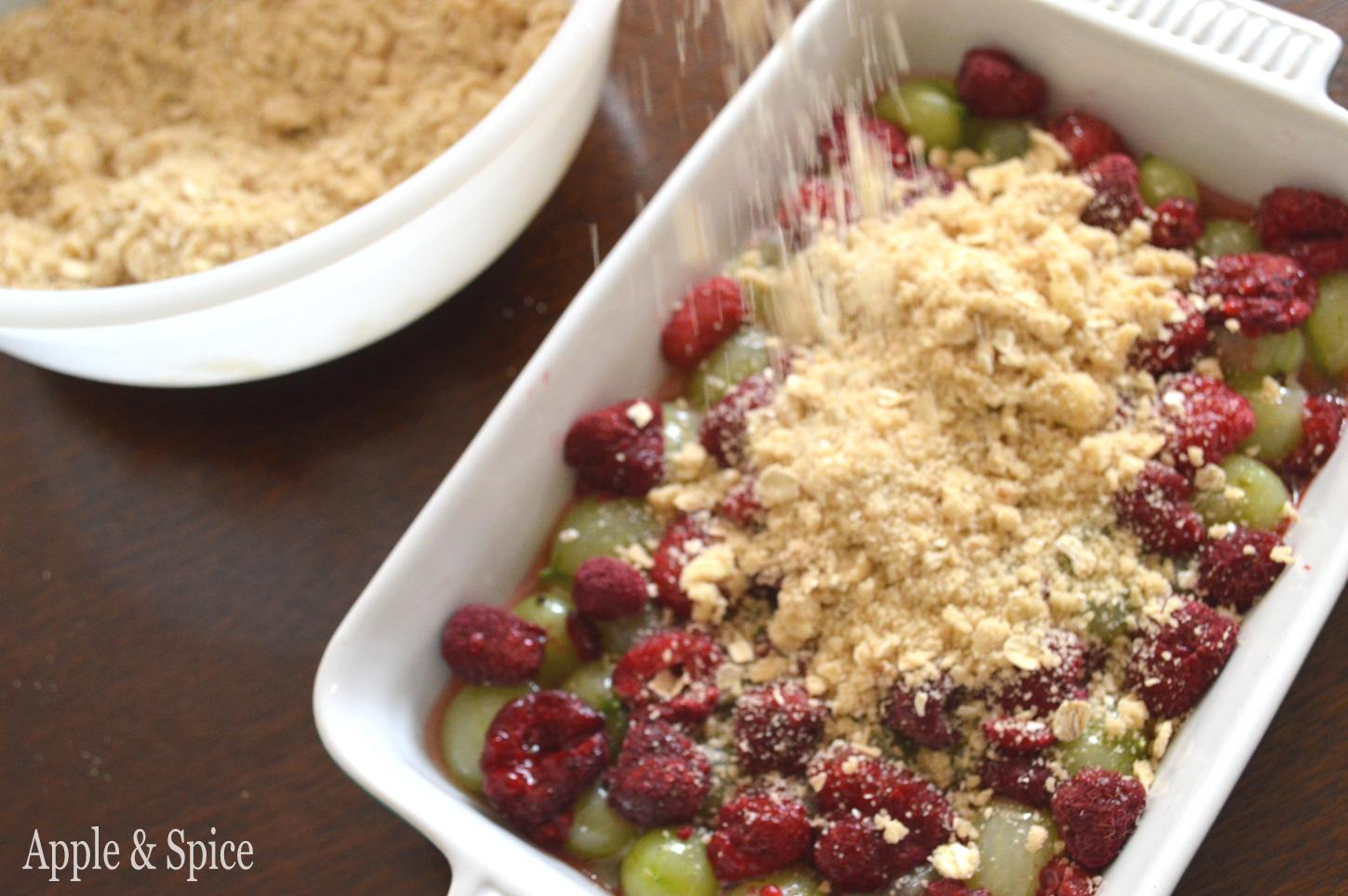 Apple & Spice: Gooseberry, Raspberry & Almond Crumble