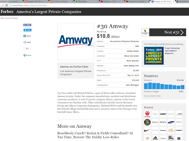 All About Amway: Amway on Forbes List