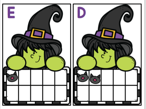 Halloween Write the Room using 10 Frames ~ Preschool Printables