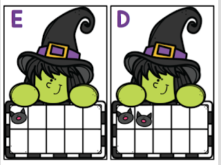 Halloween Write the Room using 10 Frames ~ Preschool Printables