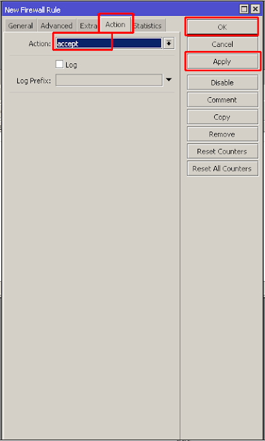 Penerapan fitur mikrotik filter rules di menu firewall untuk memblokir ...