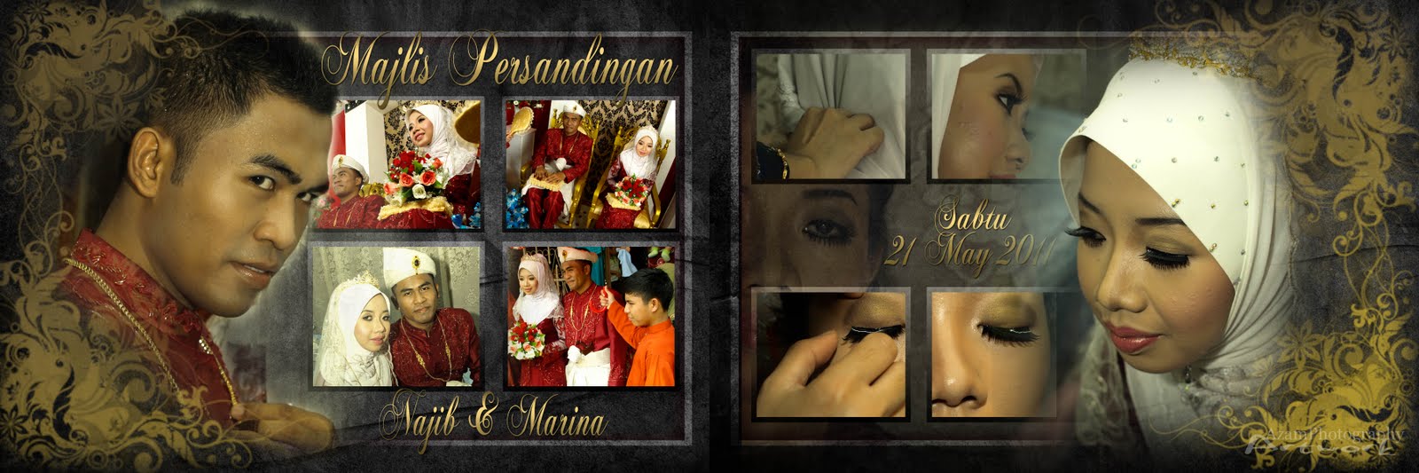 Fotografi Perkahwinan Dan Andaman Pengantin: Contoh Custom Album Layout