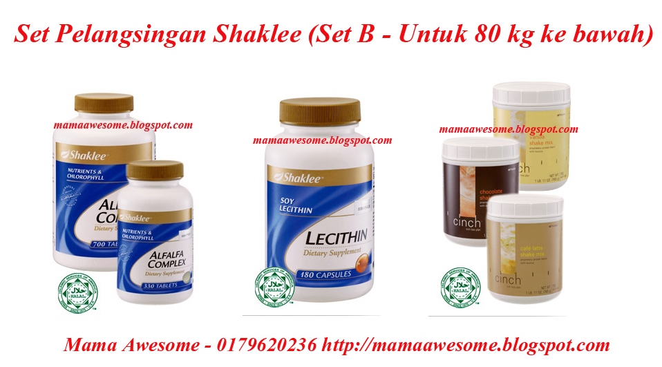Mama Awesome Center : Set Pelangsingan Shaklee - Set B (80 Kg Ke Bawah)