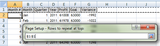 Excel Professor: Print Formatting : Show header rows show on every page