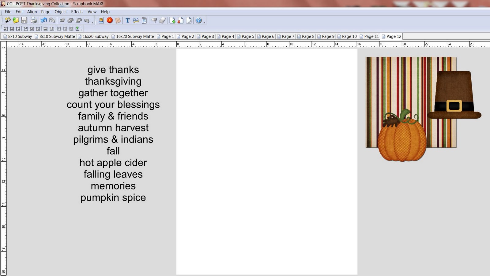 {Tutorial} Thanksgiving Subway Art - My Computer is My Canvas
